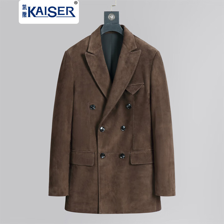 凯撒（KAISER）2025新品男士皮衣真皮中长款外套西装领西服翻毛皮修身潮流双排扣 深棕色 4XL【图片 价格 品牌 报价】-京东