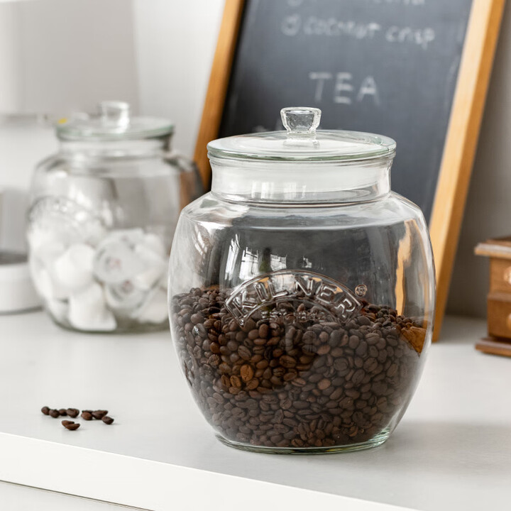 KILNER咖啡胶囊收纳罐英国办公室吧台茶几储物瓶子食品级透明玻璃密封罐 萌点多用罐 4000mL【图片 价格 品牌 报价】-京东