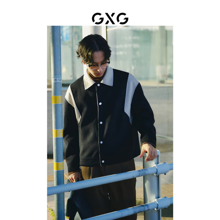 【GXGGED10632244】GXG男装 撞色翻领毛呢大衣外套男士 2023年冬季 黑色0 175/L 【行情 报价 价格 评测】-京东
