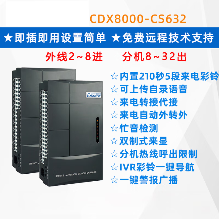 埠帝CS632程控电话交换机4进16出6进24口IVR彩铃一键导航PABX 6进16出(CS632)【图片 价格 品牌 报价】-京东