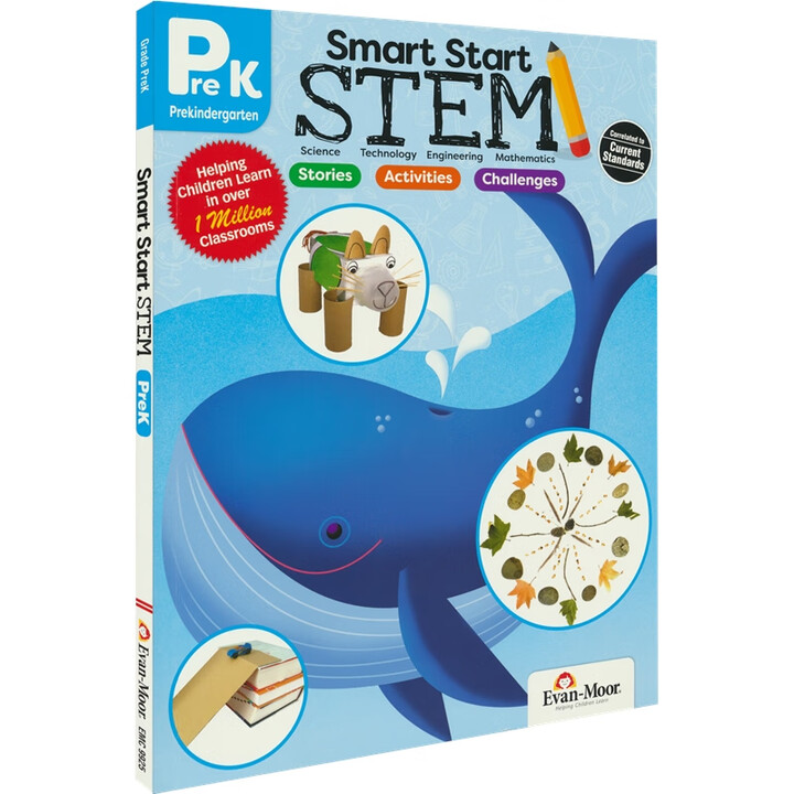 《美国加州聪慧启蒙系列赠音频 Evan Moor Smart Start math STEM 英语高频词 数学 有声阅读与写作 幼儿园小中班至 ...