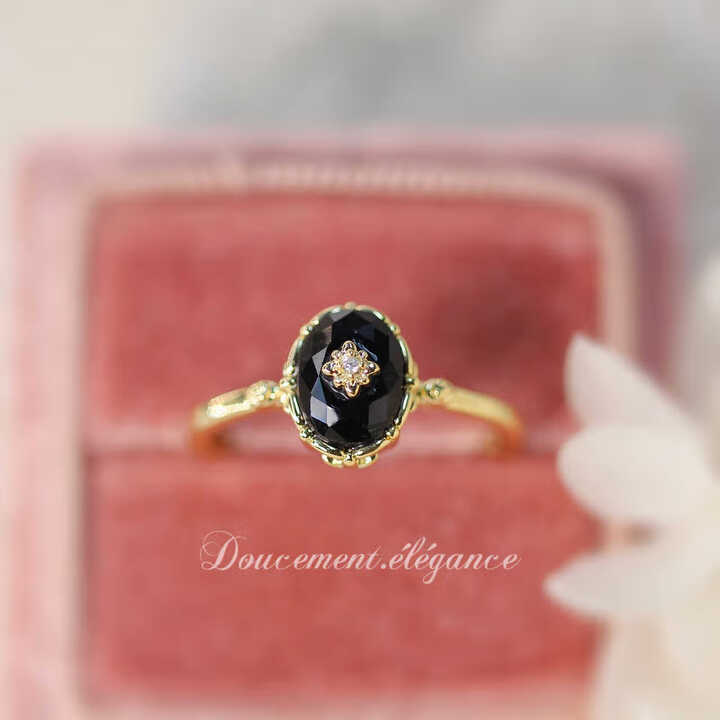 蒲恋《黑木玉松露》agete日系镀金18k高级感轻奢玛瑙复刻小众戒指女 5美码(10-11)专柜码内径1.5c【图片 价格 品牌 报价】-京东