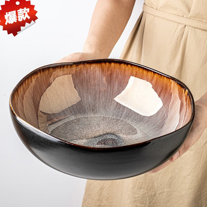 悠瓷（youcci）火焰轻奢复古窑变釉餐具家用陶瓷饭碗菜碗汤碗整套酒店异形餐 云梦-9.5英寸不规则汤碗-火焰【图片 价格 品牌 报价】-京东