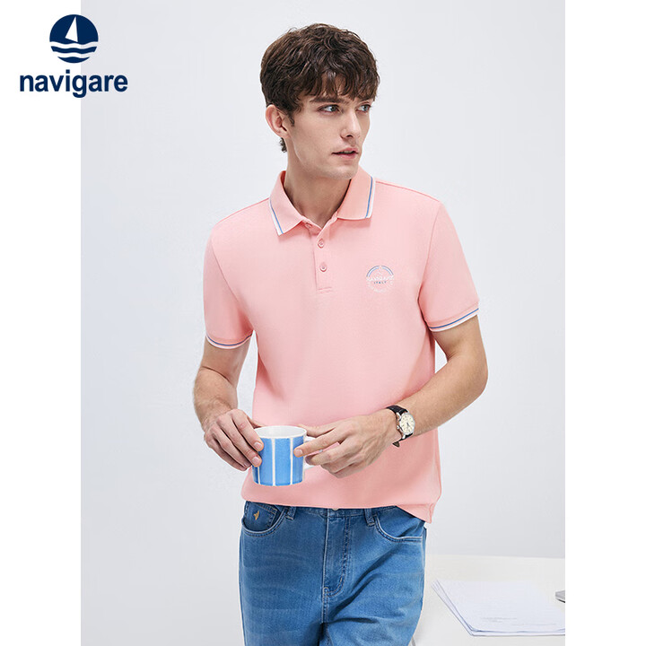 【Navigare1325525533】Navigare意大利小帆船男抑菌通勤汗无忧短袖POLO衫1325525533 珊瑚色 XL 【行情 ...