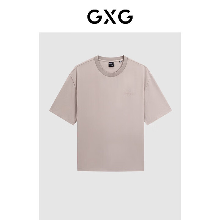 【GXGG24X442026】GXG男装商场同款多色图案绣花短袖T恤24年夏 卡其色 180/XL【行情 报价 价格 评测】-京东