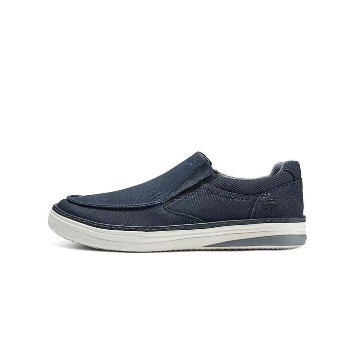 Skechers斯凯奇男鞋秋冬款一脚蹬商务休闲鞋舒适透气耐磨厚底帆布鞋205134 海军蓝色/205134-NVY 42【图片 价格 品牌 ...