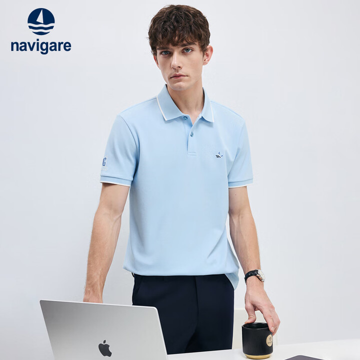 【Navigare1325525537】Navigare意大利小帆船男凉感通勤弹力简约短袖POLO衫1325525537 水蓝 S 【行情 ...