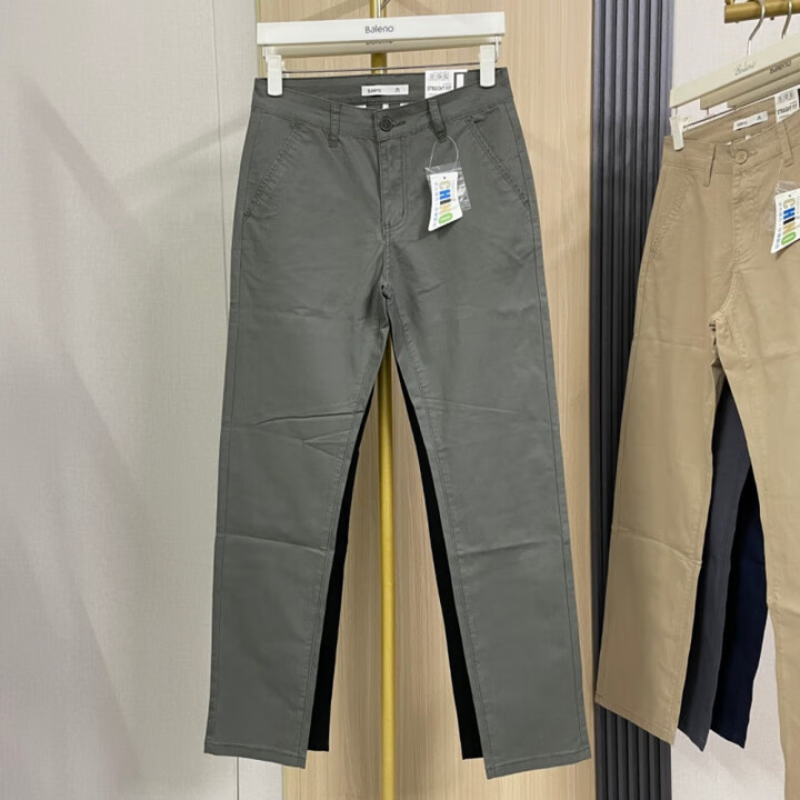 班尼路（Baleno）休闲裤男装青年通勤商务长裤白搭舒适纯棉长裤子合身男裤直筒裤 灰绿/009春秋 薄款 32【图片 价格 品牌 报价】-京东