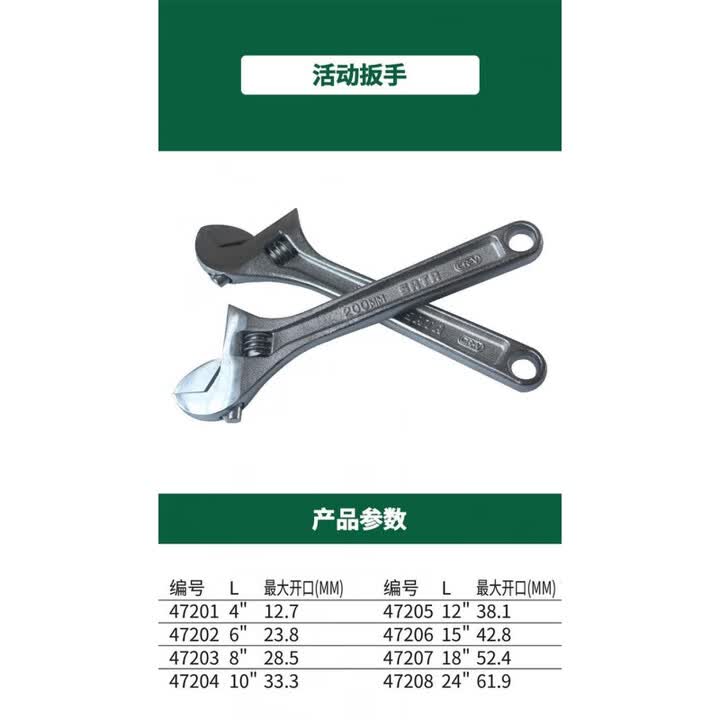世达（SATA）活动扳手47201 47202 47203 47204 47205 47206 47207 47208 47201_4寸活动 ...