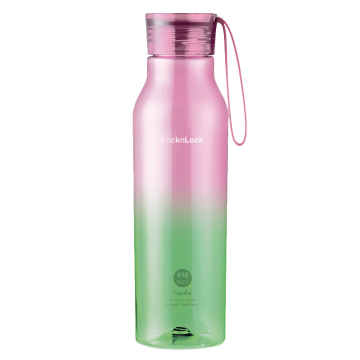 乐扣乐扣（LOCK&LOCK）塑料水杯运动夏天便携杯子Tritan健身男随行杯ins学生女 【550ml】（圆形瓶身）粉绿色渐变 ABF644 ...