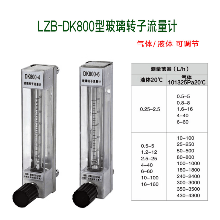 LZB-DK800-4/6/4F/6F 玻璃转子流量计防腐耐温气体液体浮子流量计 DK800-6 气体430-4300L/H【图片 价格 品牌 ...