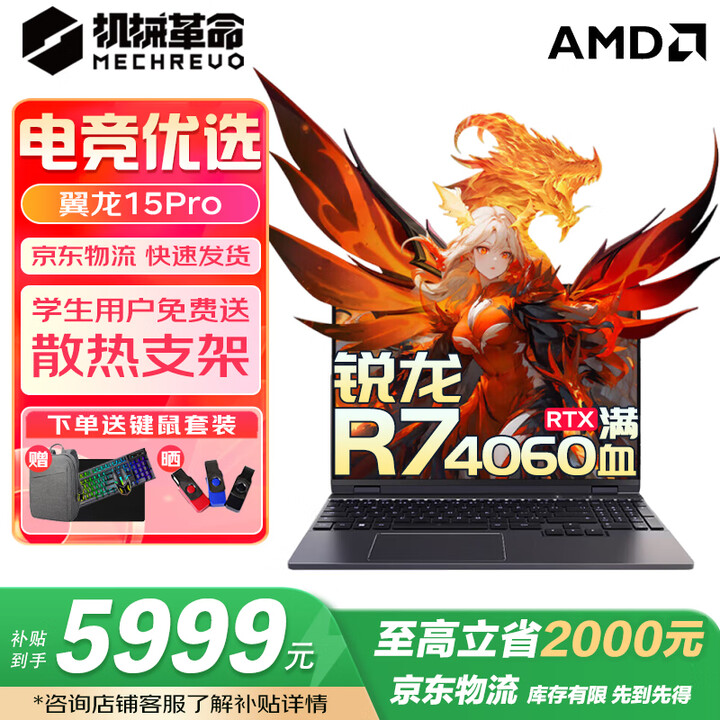 机械革命（MECHREVO）翼龙15Pro 2024新品 AIPC学生设计旗舰版锐龙电竞游戏笔记本电脑 2.5K高色域高刷 翼龙15pro ...