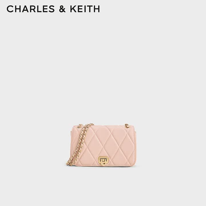 CHARLES&KEITH时尚菱格链条单肩斜挎小方包生日女神节礼物送女友CK2-20671747 Light Pink浅粉色 S【图片 价格 ...