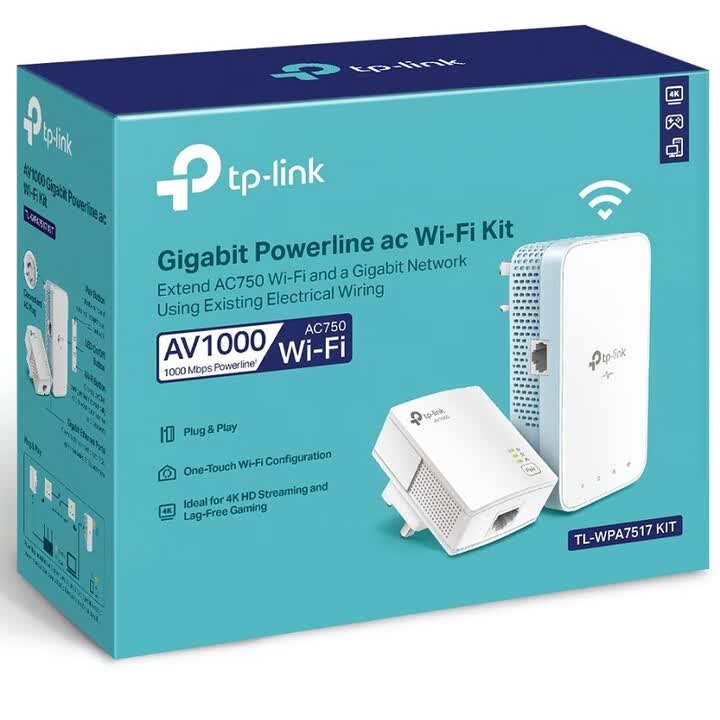 TP-LINK电力猫有线无线TL-PA7017 P 7517 WPA7617 KIT 千兆AV1000 TL-WPA7517_KIT_套装 ...