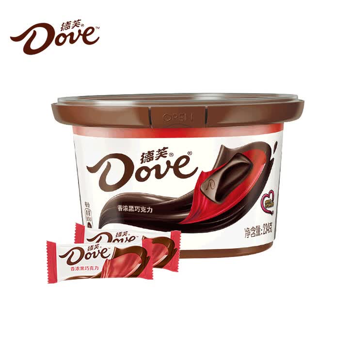 德芙（Dove）玛氏店德芙巧克力234g牛奶巧克力香浓黑巧休闲零食喜糖 香浓黑巧234g*1碗【图片 价格 品牌 报价】-京东