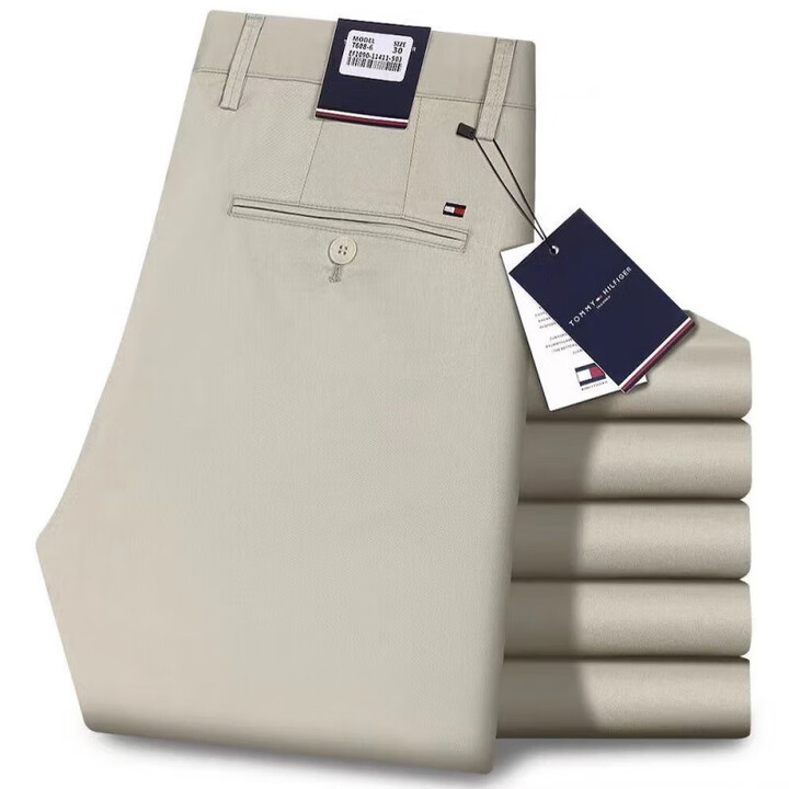 TOMMY JEANS汤米休闲裤子男装hilfiger汤米经典秋冬棉质直筒商务百搭西装裤 米白色-秋冬 厚款 35【图片 价格 品牌 报价】-京东