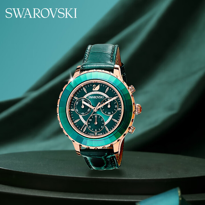 施华洛世奇施华洛世奇OCTEA 高级感三眼石英表女2025年款式节日礼物5452498 绿色【图片 价格 品牌 报价】-京东