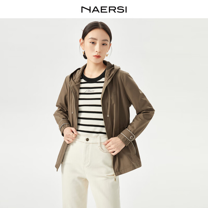 娜尔思（NAERSI）娜尔思简约休闲长袖短外套2025年秋季新款女简约百搭长袖 中橙黄色 XL【图片 价格 品牌 报价】-京东