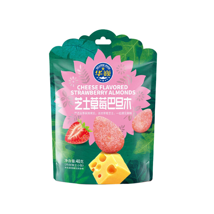 华巍（HUAWEI FOOD）入味坚果多种口味腰果仁巴旦木坚果零食休闲超市热卖零食 芝士草莓巴旦木40g(袋装)【图片 价格 品牌 报价】-京东