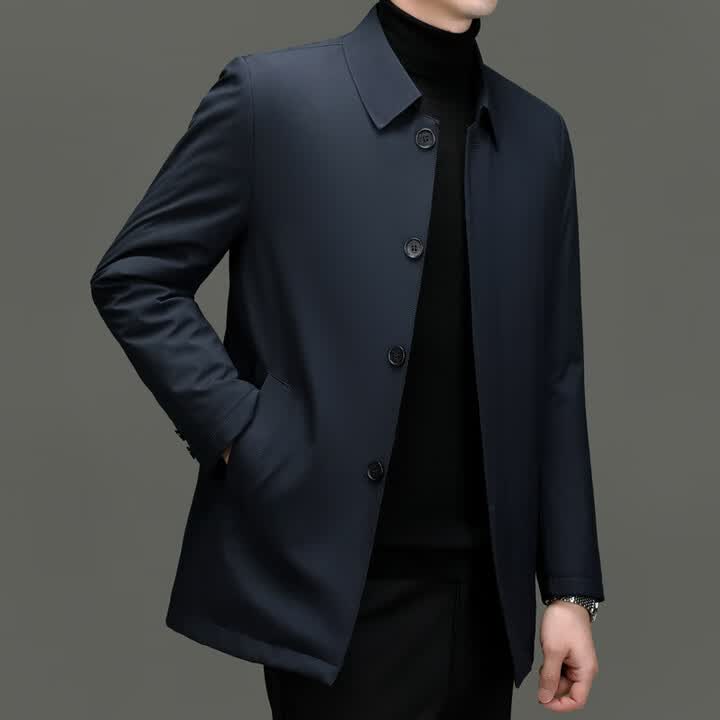 HARTMARX雅戈尔羽绒服男中老年白鸭绒休闲商务翻领夹克扣子款加厚同款 2360藏青 M 170/48【图片 价格 品牌 报价】-京东