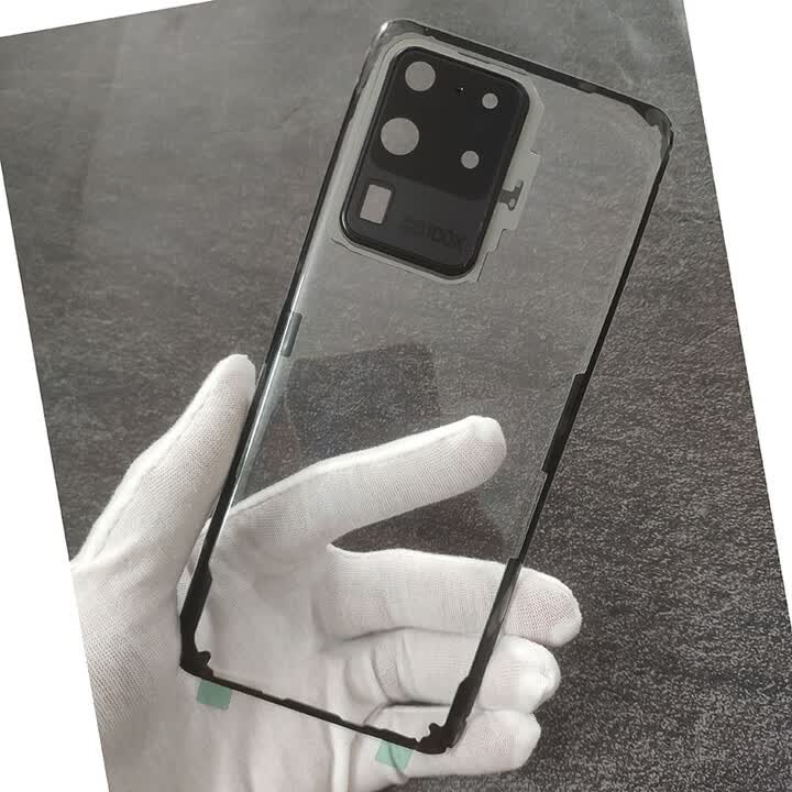 三星（SAMSUNG）适用S20+透明后盖S20U玻璃原外壳改装note20ultra电池背盖维修 【S20Ultra】透明玻璃后盖+镜框 ...