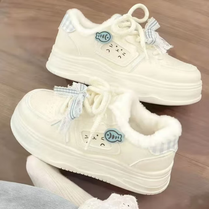 MKFZ奶fufu加绒小白鞋女秋冬ins潮小众休闲运动板鞋潮流二棉面包鞋女 蓝色加绒 37【图片 价格 品牌 报价】-京东