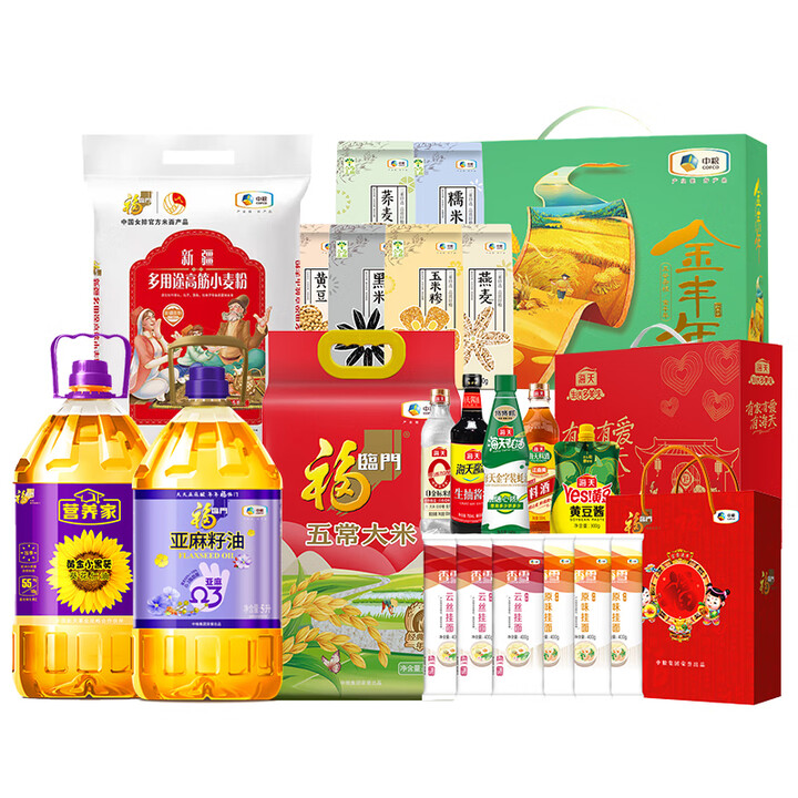 【福临门中粮福临门福气临门特惠中秋礼包4A 10L+15.78kg+1750ml】福临门中粮福临门福气临门特惠中秋礼包4A 10L+15 ...
