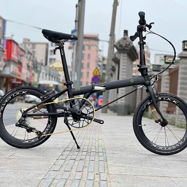 大行（DAHON）P8折叠自行车KBC083经典版20寸超轻男女式单车升级SR轮组中空牙盘 消光黑金链 8速 silverock轮组+中空牙盘 ...