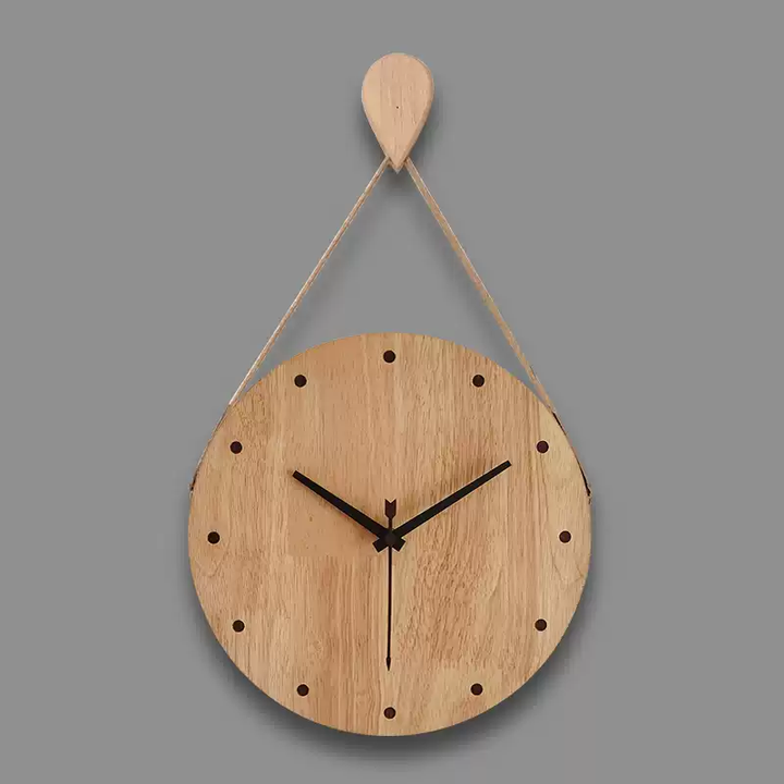 AEOJ碱水面包木质钟表客厅卧室实木挂钟个性创意简约北欧IY时钟 带绳升厚款圆点 10英寸【图片 价格 品牌 报价】-京东
