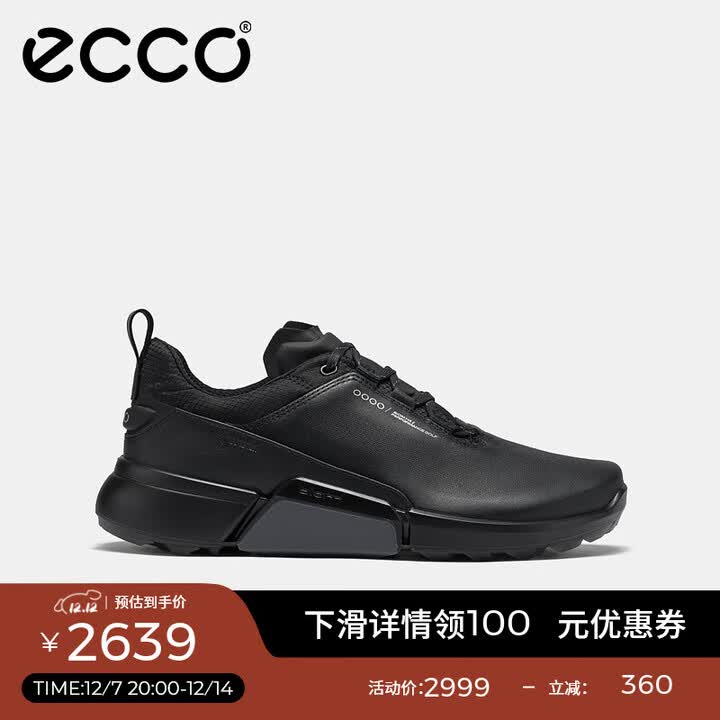 爱步（ECCO）BIOM高尔夫男鞋 球鞋男士休闲鞋透气运动鞋男 高尔夫健步H4108284 黑色10828401001 40【图片 价格 品牌 ...
