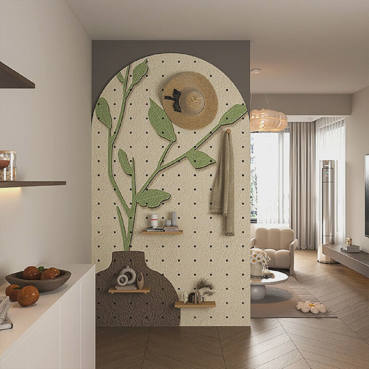 轻奢实木洞洞板置物架定制遮挡玄关入户电表箱装饰造型 灯带【图片 价格 品牌 报价】-京东