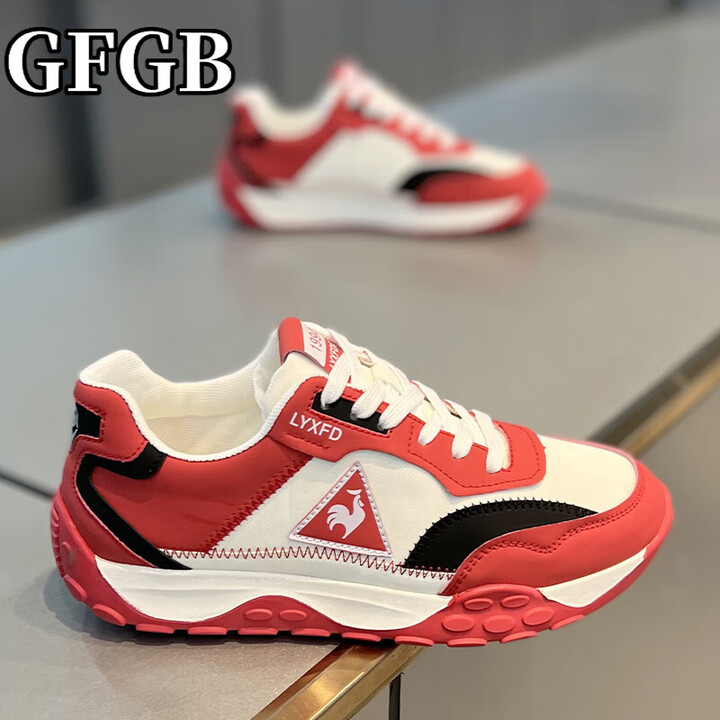 GFGB品牌轻奢男鞋2026新款百搭软底阿甘鞋厚底皮面休闲鞋子男运动鞋男 白红 -高端男鞋 42 -皮鞋码,偏大【图片 价格 品牌 报价】-京东