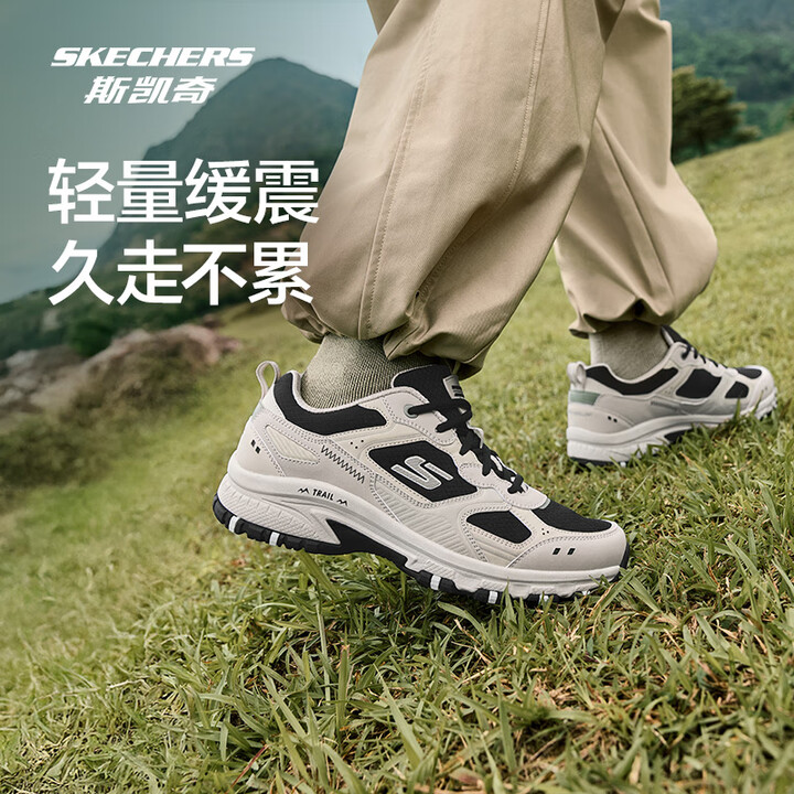 斯凯奇（Skechers）2025秋冬季男士户外鞋耐磨复古设计软弹舒适全天候科技感 自然色/黑色/NTBK 41.5【图片 价格 品牌 报价】-京东