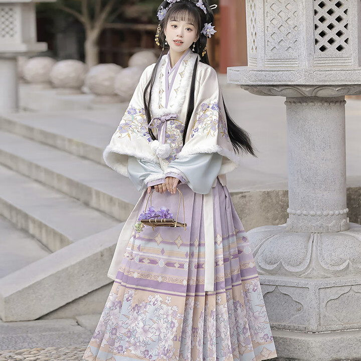 艾诺黛（AI NUO DAI）明制汉服汉服中国风女装套装学生女国风大赏古装 紫色全套(披袄+里衣+马面裙) M【图片 价格 品牌 报价】-京东