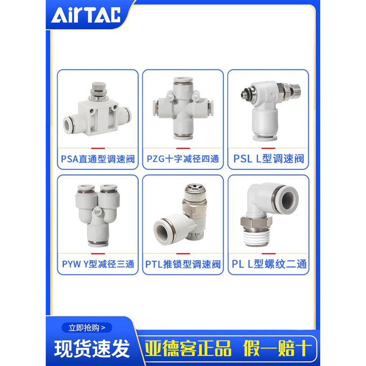 亚德客（AIRTAC）PTL亚德客PSL调速阀PSA直通调速阀PZG十字减径四通PL螺纹二通PYW PTL401A-M【图片 价格 品牌 报价】-京东