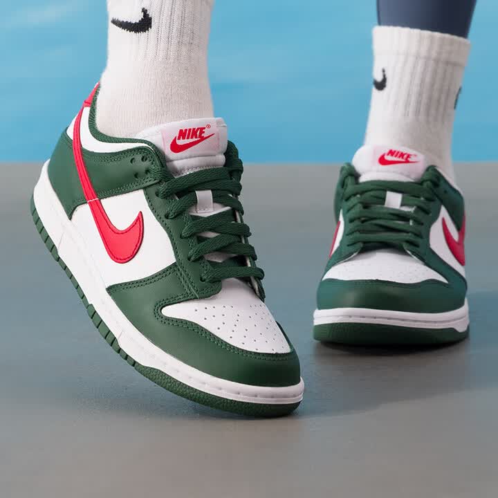 耐克（NIKE）休闲鞋女鞋2026春季新款运动鞋Dunk Low低帮板鞋FZ1000-001 IO7453-323冷杉绿/白色/大学红 38. ...