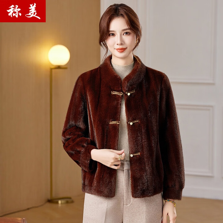 称美中老年女装妈妈装秋冬外套女50-60岁洋气老年人衣服短款高档上衣 528酒红 M 适合105斤以内【图片 价格 品牌 报价】-京东