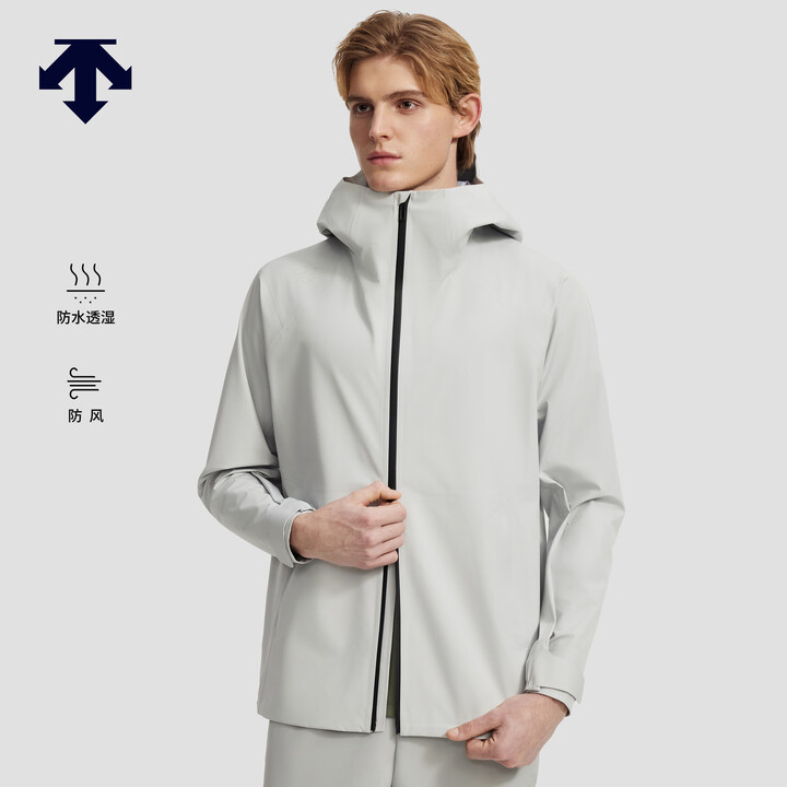 迪桑特（DESCENTE）DESCENTE迪桑特TRAINING系列综训训练运动健身男女同款冲锋衣 LG-浅灰色 S (165/88A)【图片 ...