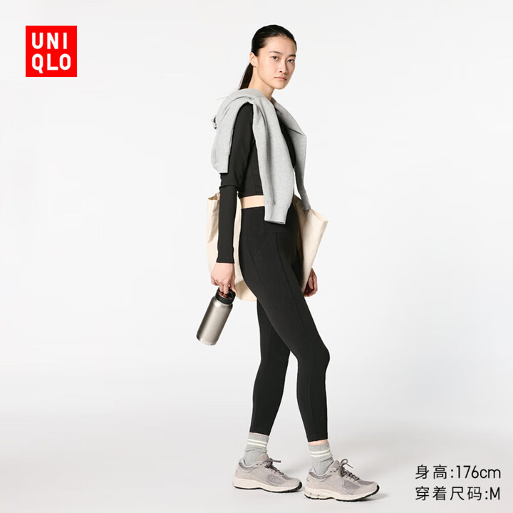 优衣库女装AIRism高弹力防紫外线紧身裤侧口袋瑜伽裤474472 470136/09黑色 M【图片 价格 品牌 报价】-京东