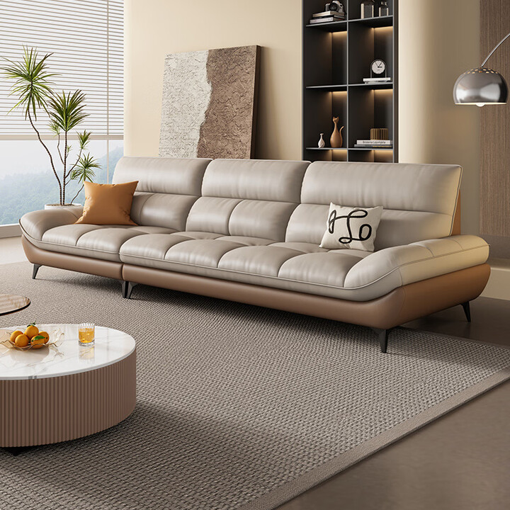 何佳功金姿真皮沙发头层牛皮直排现代简约三人位高脚小户型客厅轻奢奶油 【豪华版50D】双扶手三人位2.5米【图片 价格 品牌 报价】-京东