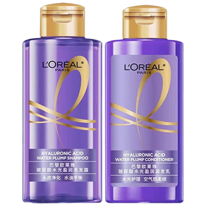 【欧莱雅（LOREAL）玻尿酸洗发水100ml+护发素100ml】欧莱雅（LOREAL）洗护套装蓬松控油玻尿酸洗发水100ml+护发素 ...