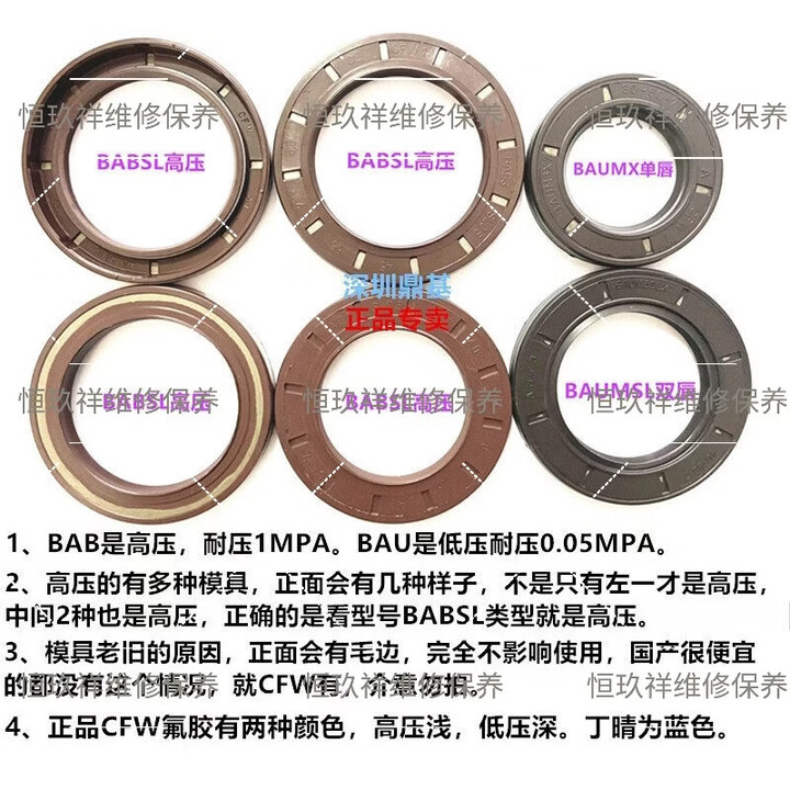 诚得景CFW50 52 55高压骨架油封62 65 68 70 72 75 80 6 7 8 10 CFW BAU3SLX2 55-72-10 ...