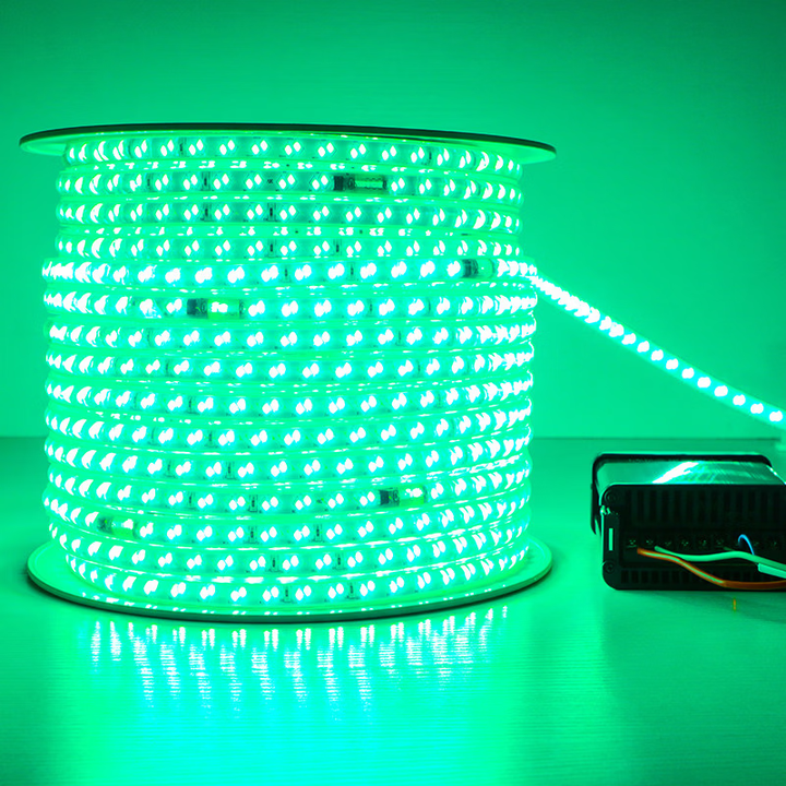 【匡卓36V绿光透镜弧面3030-120灯100米送6接头不带变压器 其它】匡卓led灯带100米220V户外工程照明户外防水养殖塔吊工地下室 ...