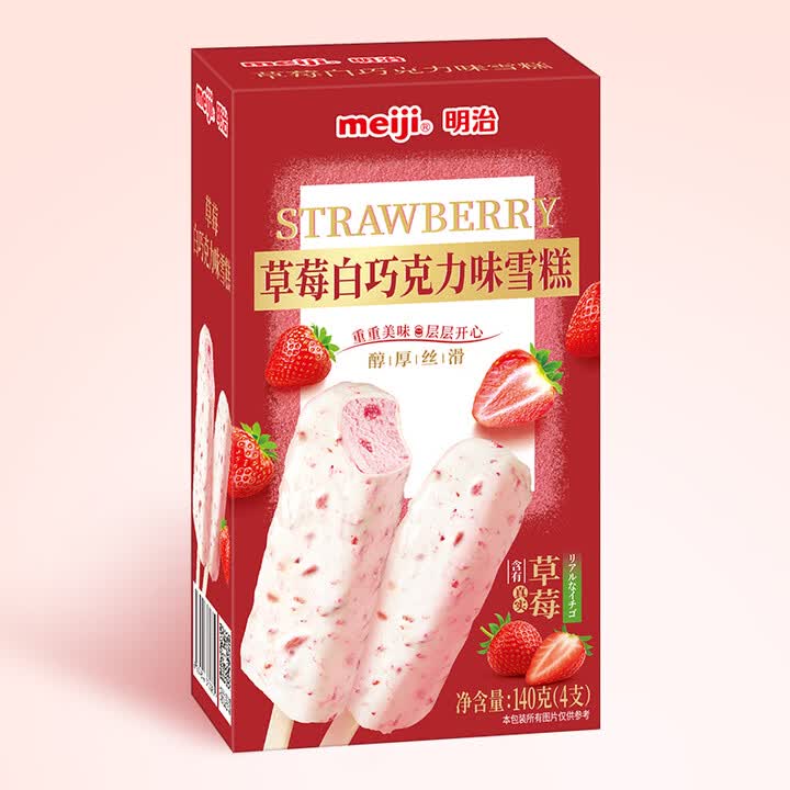【明治meiji草莓白巧克力彩盒装】明治草莓白巧克力味雪糕 35g*4支 彩盒装（新旧包装随机发货）【行情 报价 价格 评测】-京东