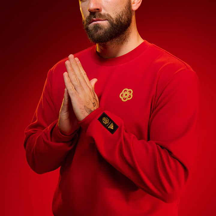 阿迪达斯（adidas）卫衣男装2025秋季新款运动服CNY曼联足球圆领男士上衣套头衫 IW9306中国红 曼联 L【图片 价格 品牌 报价】-京东