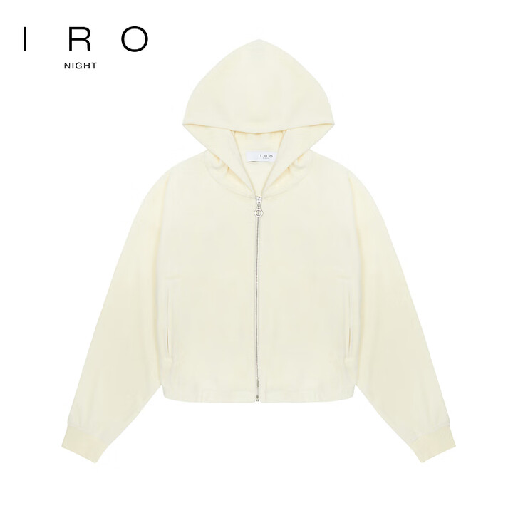 IRO NIGHT 天鹅绒质感卫衣外套连帽拉链长袖法式轻奢24春季新款 浅米杏 38【图片 价格 品牌 报价】-京东