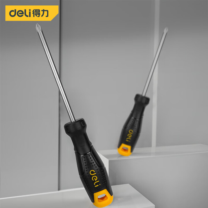 【deliDL625150】得力（deli）6把装 螺丝刀十字起子工具强磁改锥塑柄长杆梅花螺丝批 【ph1x150mm】DL625150【行情 ...