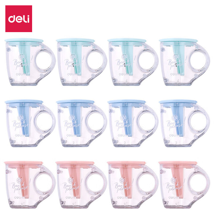 【得力（deli）0551】得力（deli）0551卷笔刀(12只/盒)(混) 迷你茶杯式铅笔刀削笔机 颜色随机 12只/盒 1盒装-1盒 ...