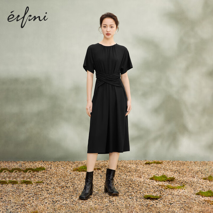伊芙丽（eifini）【商场同款】伊芙丽连衣裙ZE3390851 黑色 160/84A/M【图片 价格 品牌 报价】-京东