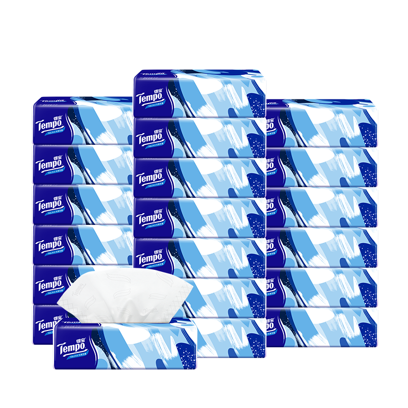 得宝(Tempo) 抽纸 20包*4层80抽面巾纸 纸巾 天然无香(整箱销售)京东定制 母婴可选 厚实耐用-融创集采商城